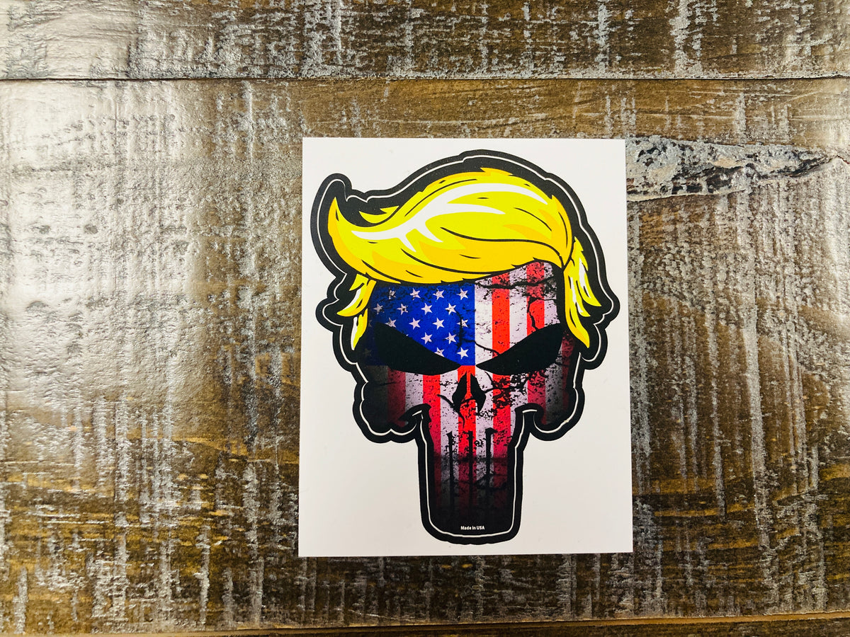 "Trump American Flag Skull" Bumper Sticker – Trump Store of Panama City