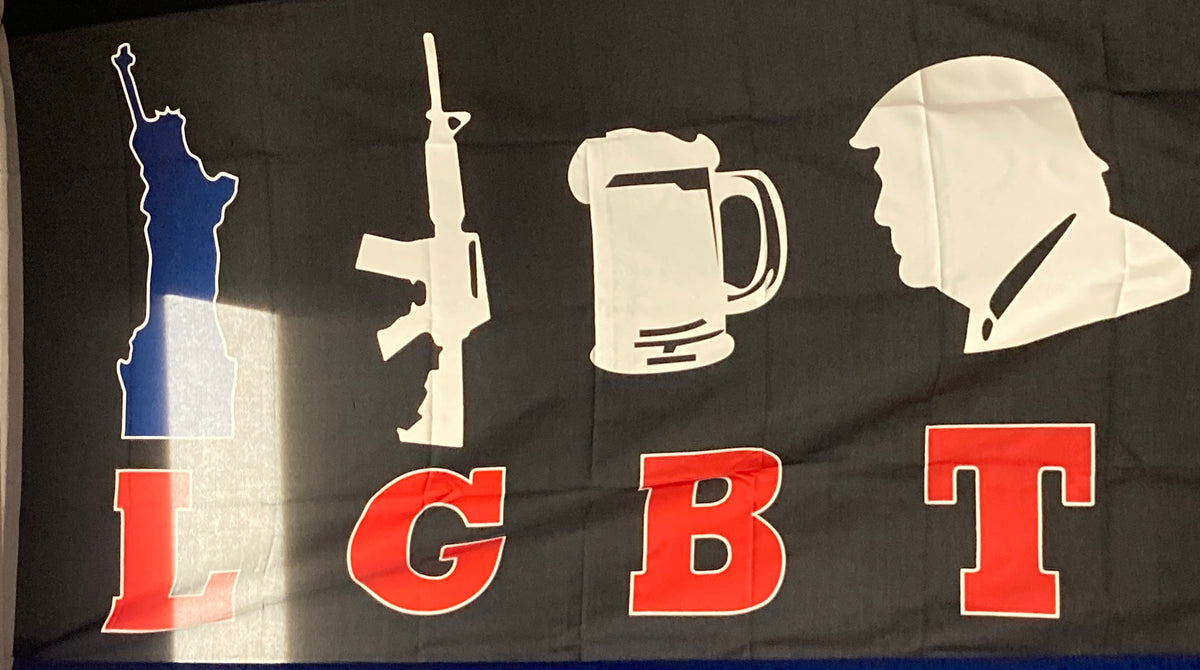 "Liberty, Guns, Beer, Trump" 3X5' Flag – Trump Store of Panama City