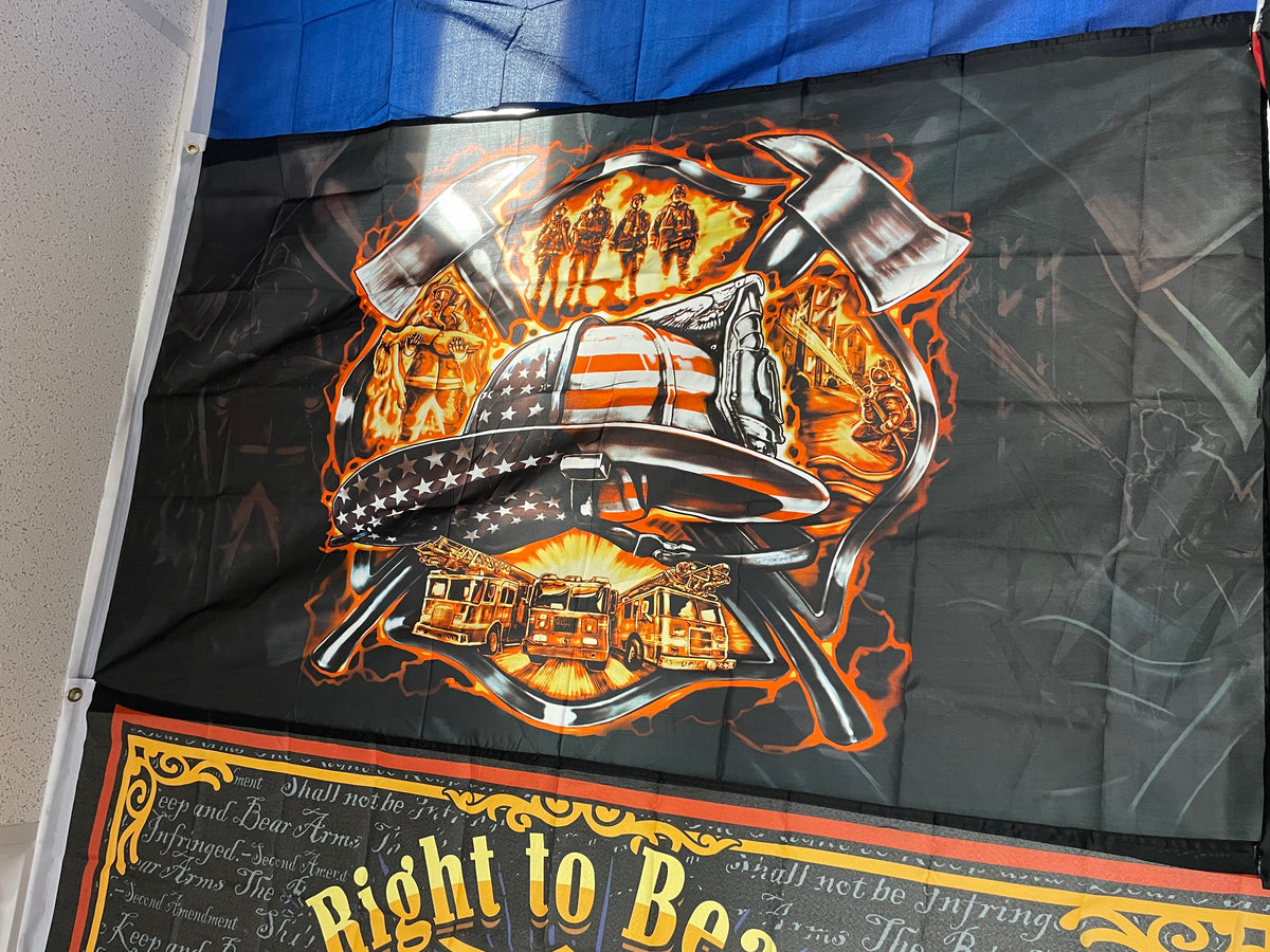 3X5' Black" Firefighter Helmet" Flag – Trump Store of Panama City